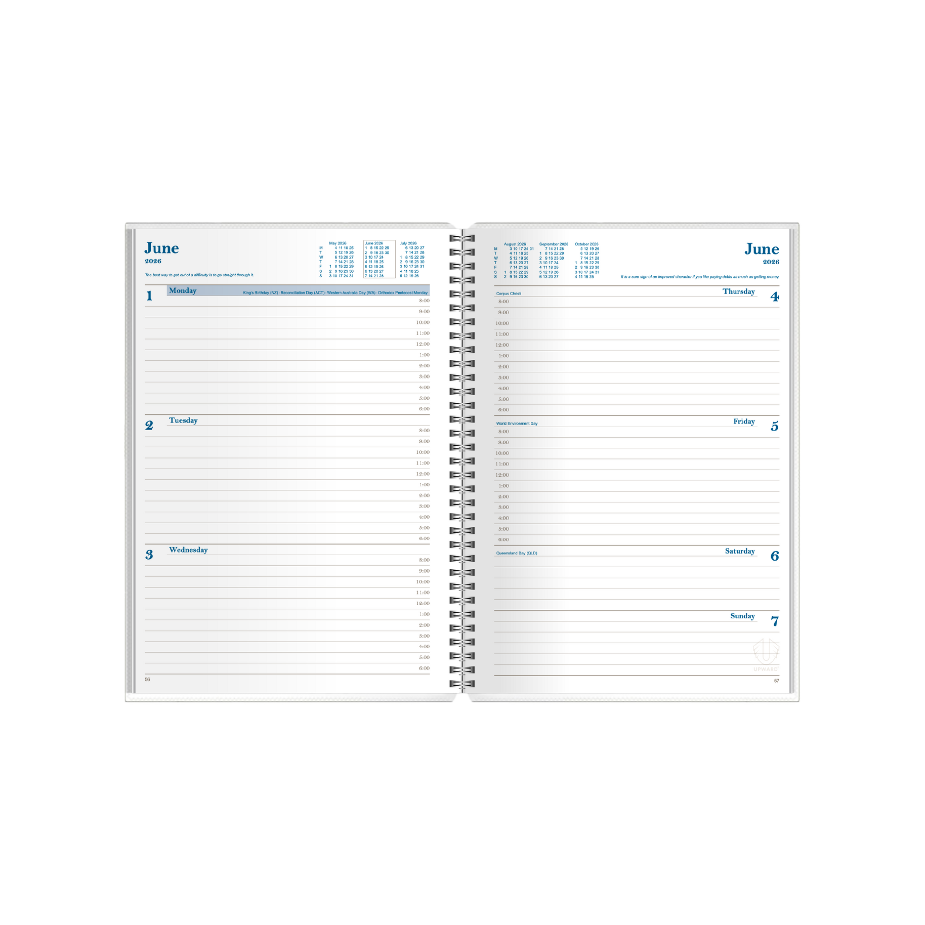 Upward - Busy Woman's Diary 4404, 12 Month 2026 Calendar Year Planner ...