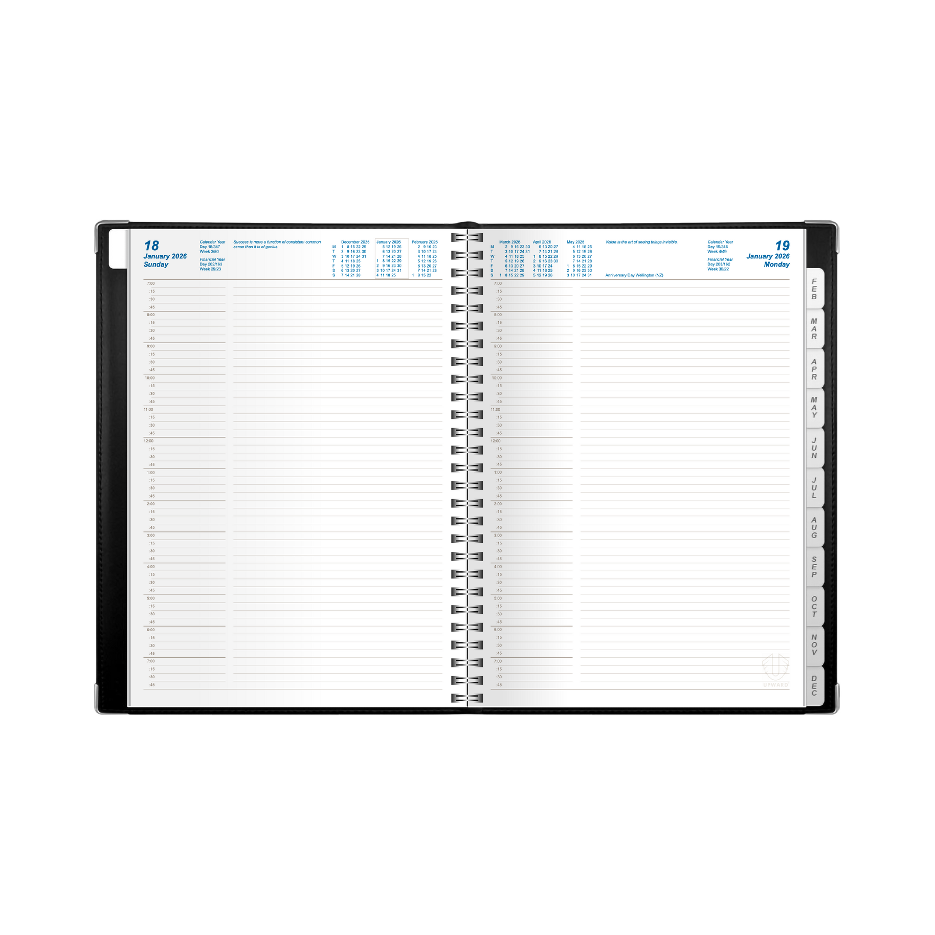 Upward - Deluxe 9242, 12 Month 2026 Calendar Year Planner, Day to Page ...